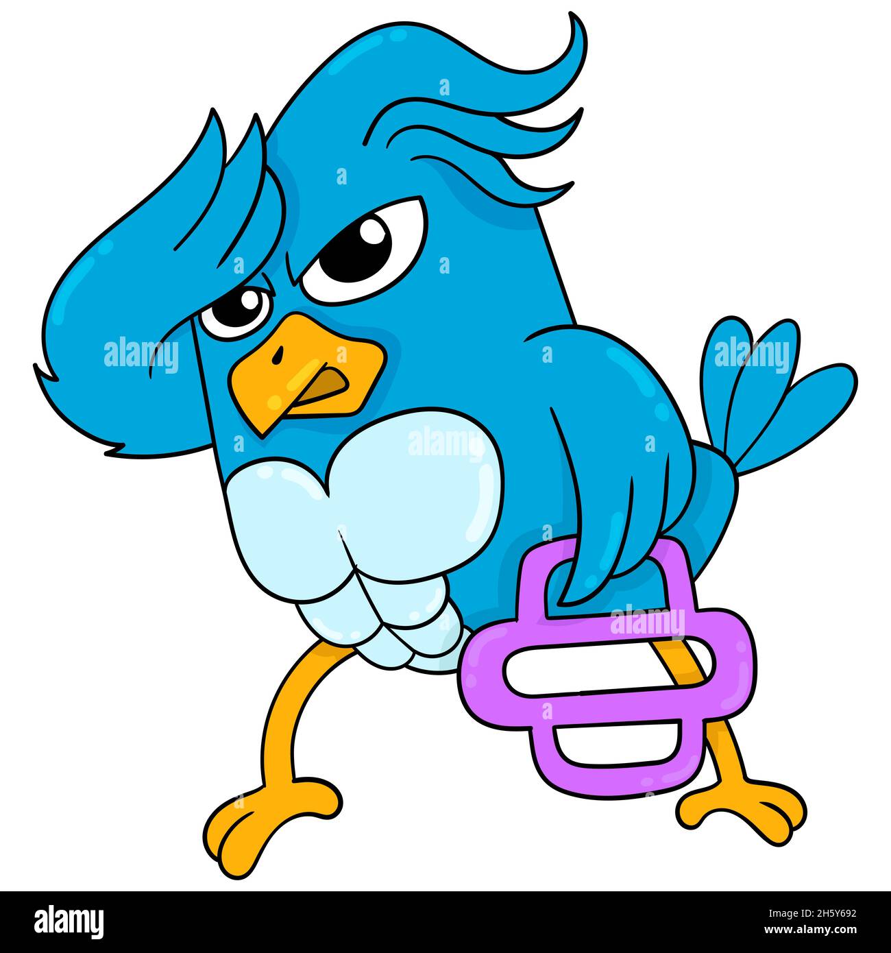 big muscular bird with fierce face practicing gym fitness Stock Vector ...