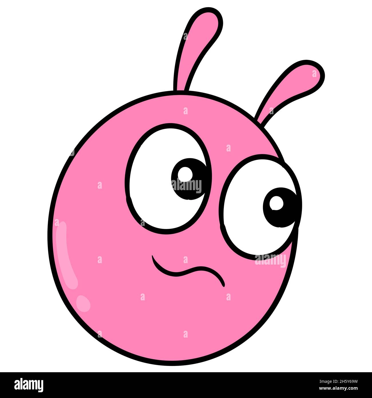 pink emoji head with innocent face expression Stock Vector Image & Art ...