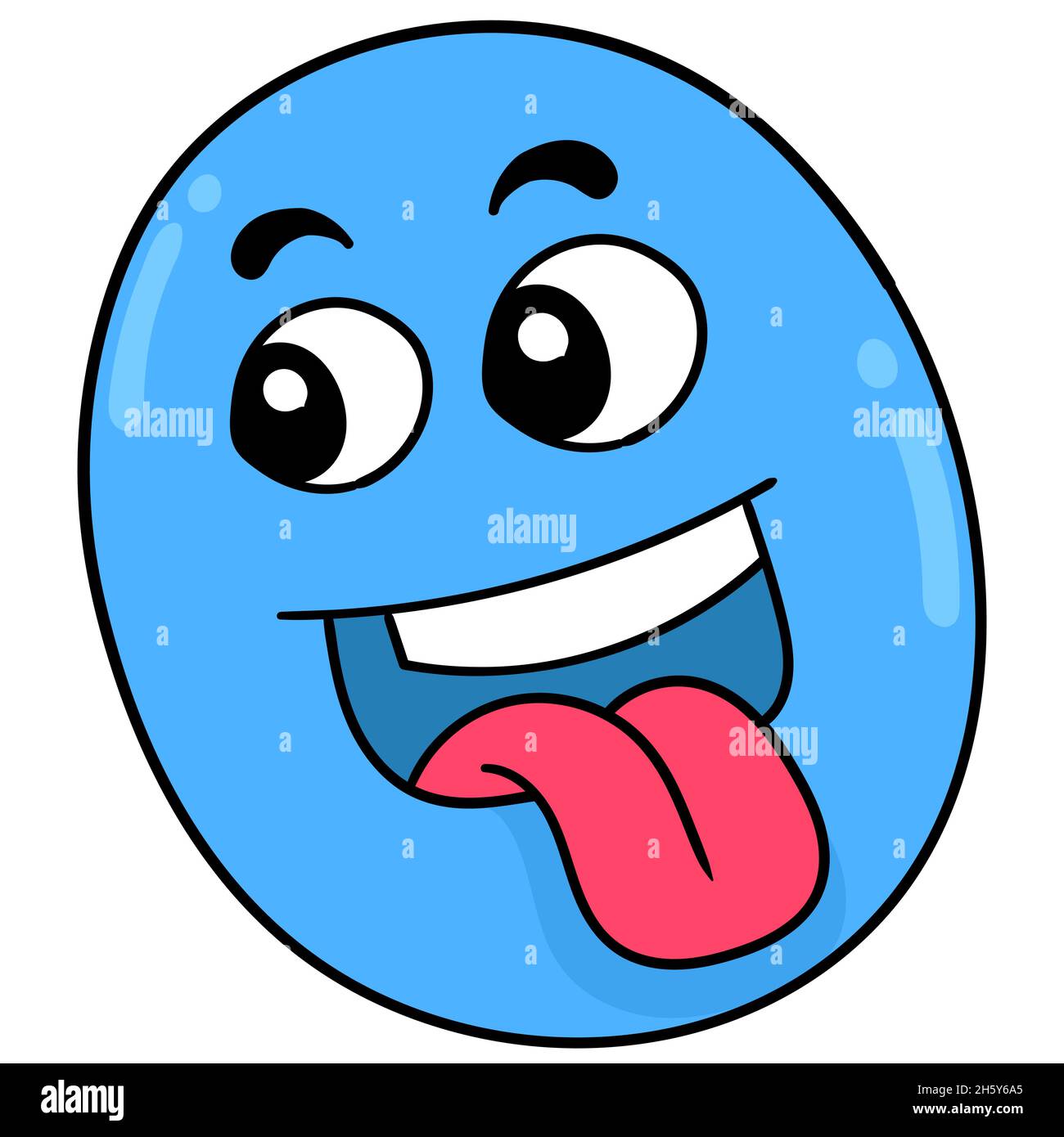 blue round head sticking out mocking tongue Stock Vector Image & Art ...