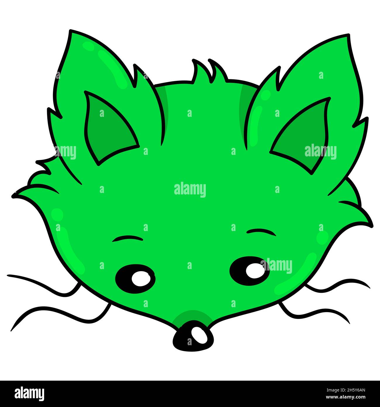 cute green weasel head Stock Vector Image & Art - Alamy
