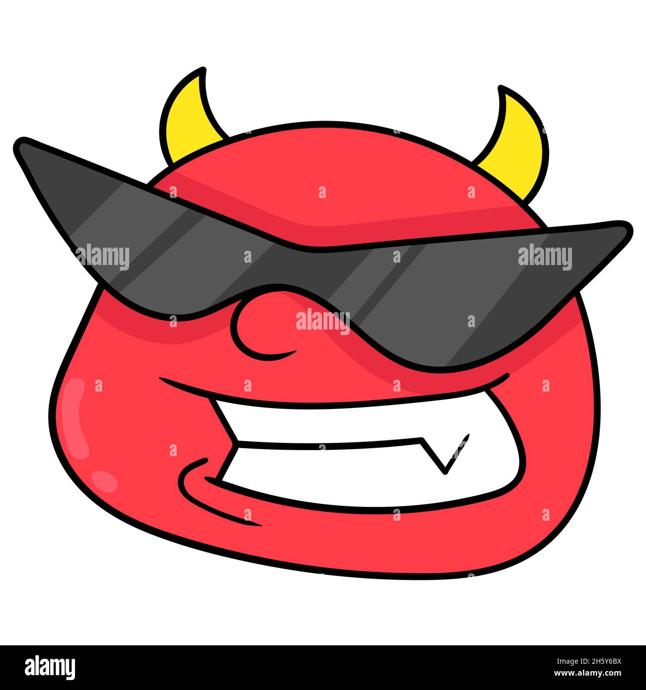 cool stylish horned red devil head wearing sunglasses Stock Vector ...