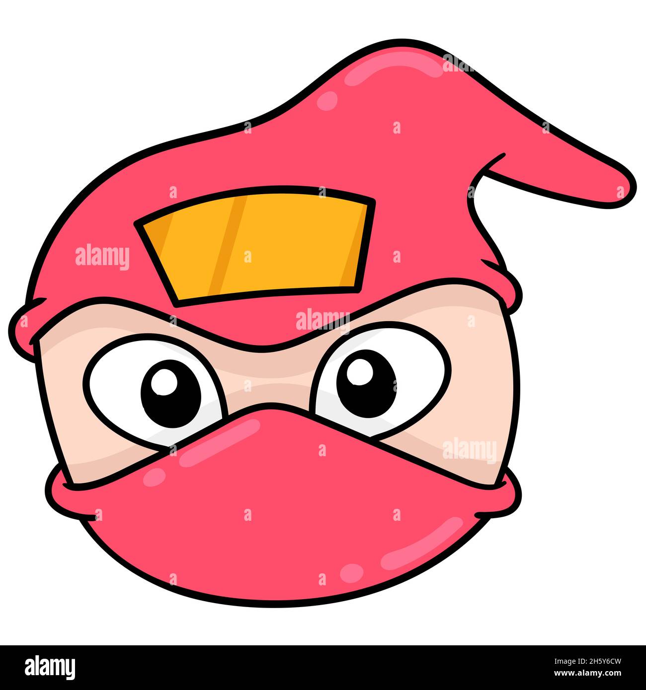red ninja head with suspicious face Stock Vector Image & Art - Alamy