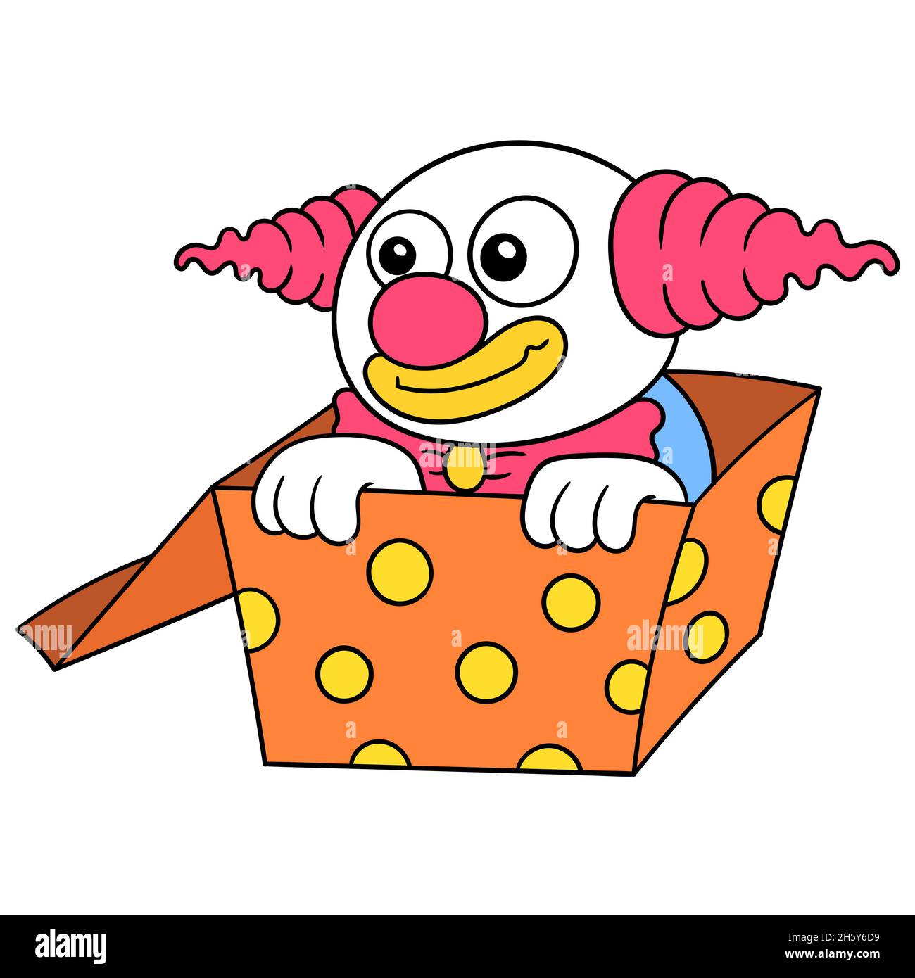 Cartoon illustration cardboard box hiding Stock Vector Images - Alamy