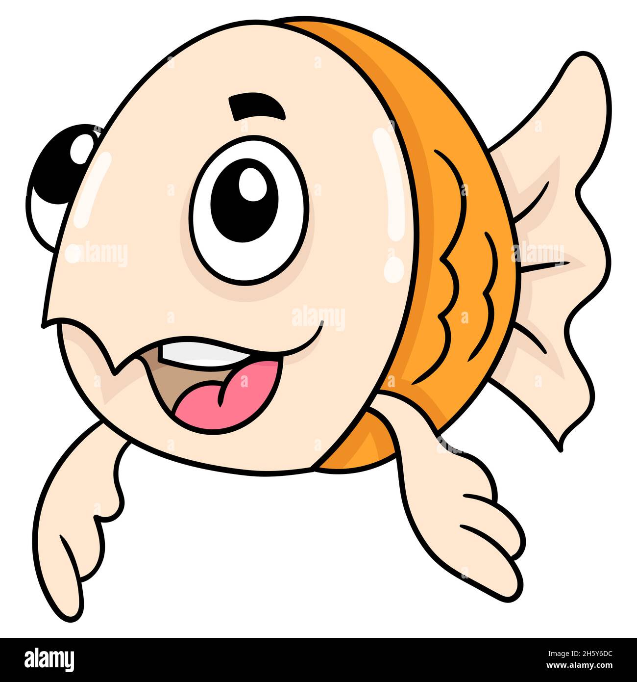 cute goldfish with happy smiling face Stock Vector Image & Art - Alamy