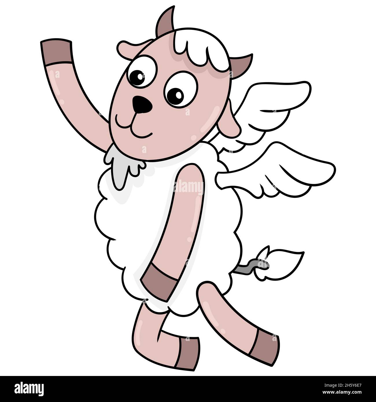 animal spirit sheep fly to heaven with wings Stock Vector Image & Art ...