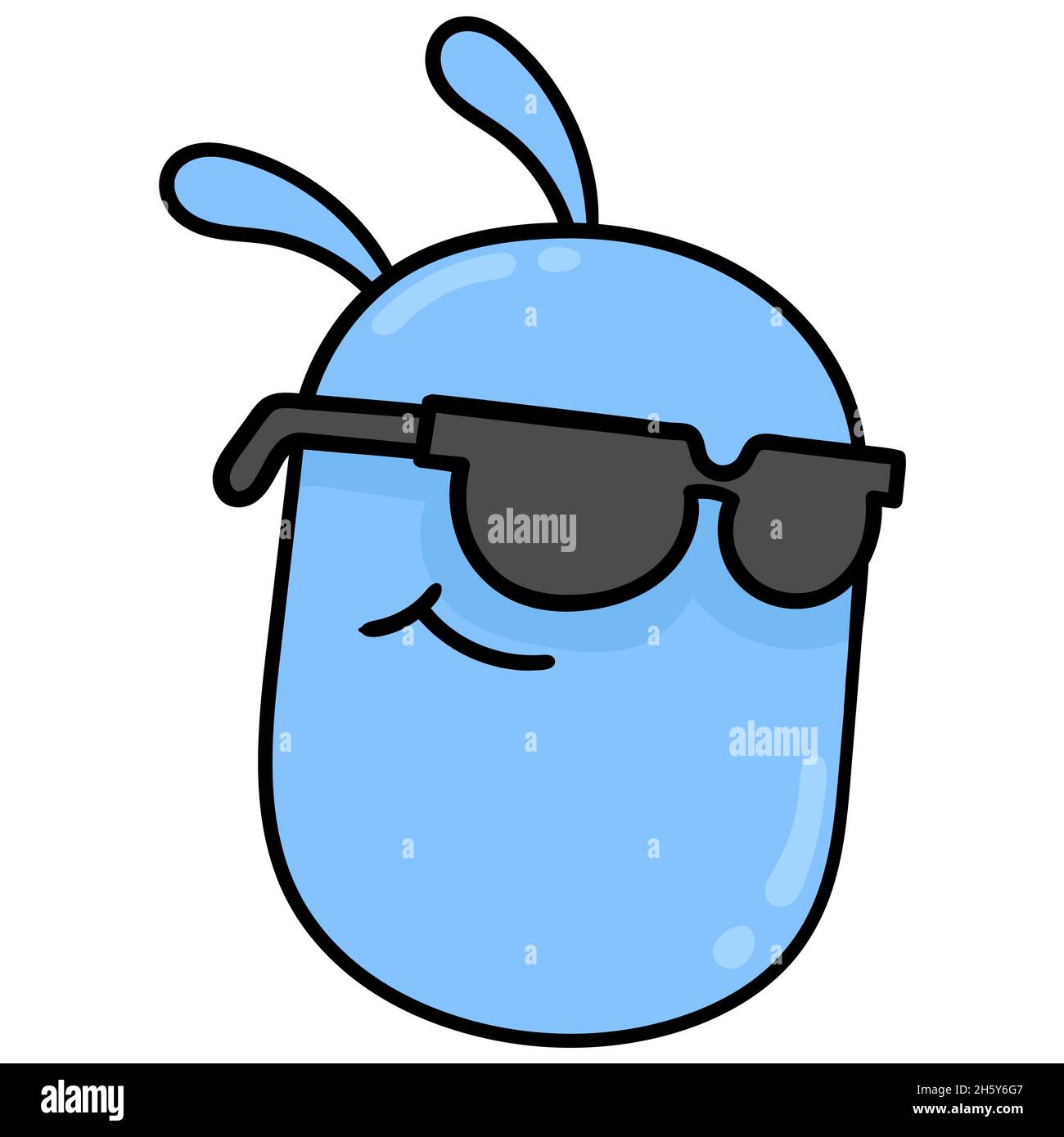 blue monster head smiling wearing sunglasses style Stock Vector Image ...