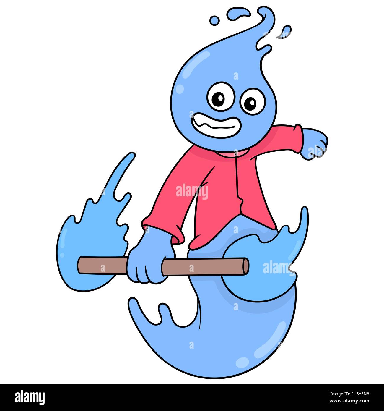 water monster controlling water with martial arts Stock Vector Image ...