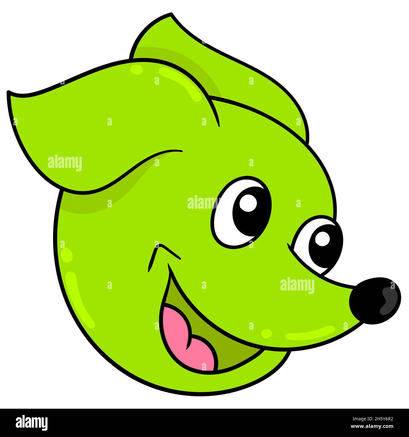 green dog head smiling happily Stock Vector Image & Art - Alamy