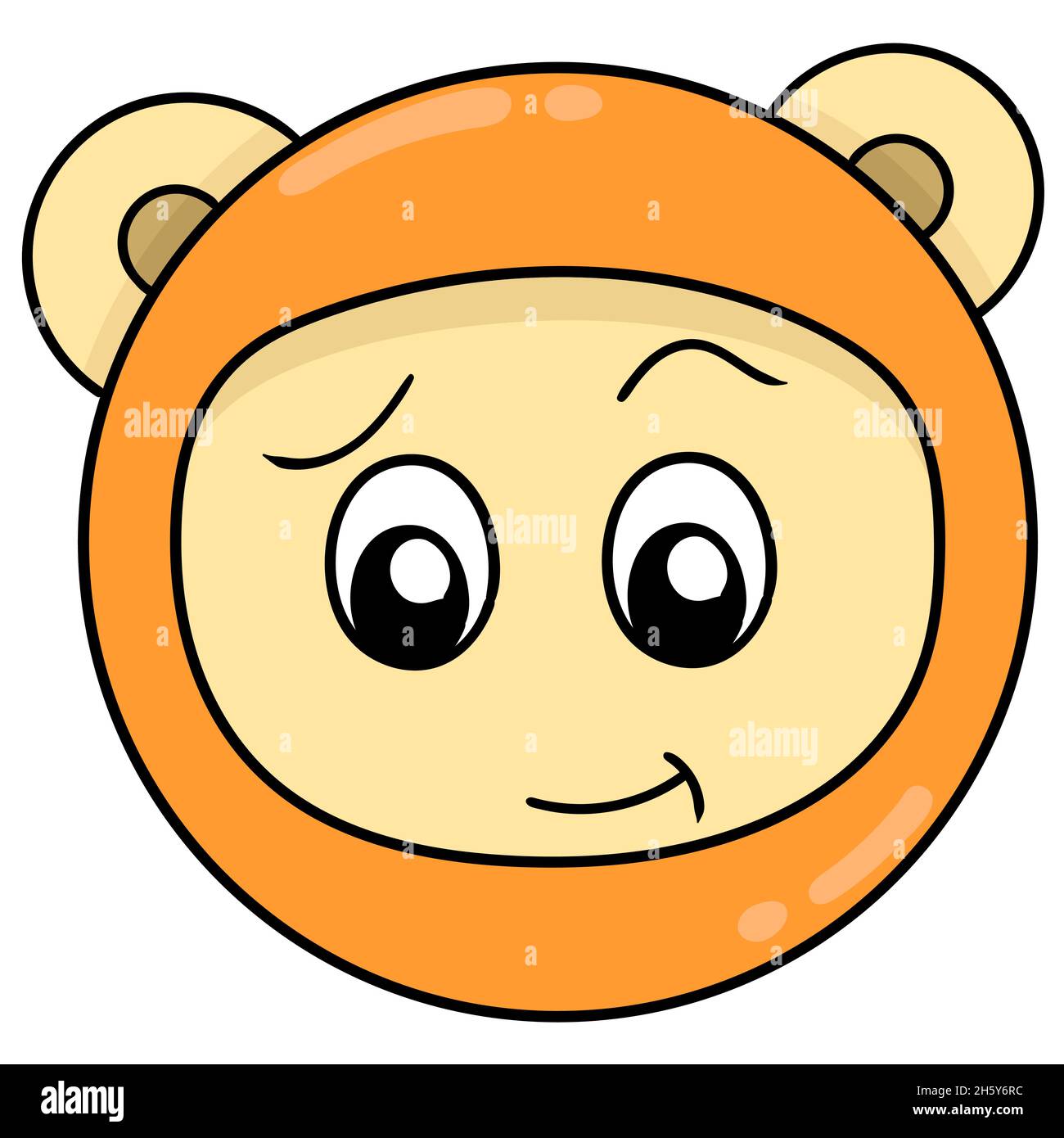 head of a cute creature with a happy smiling face Stock Vector Image ...