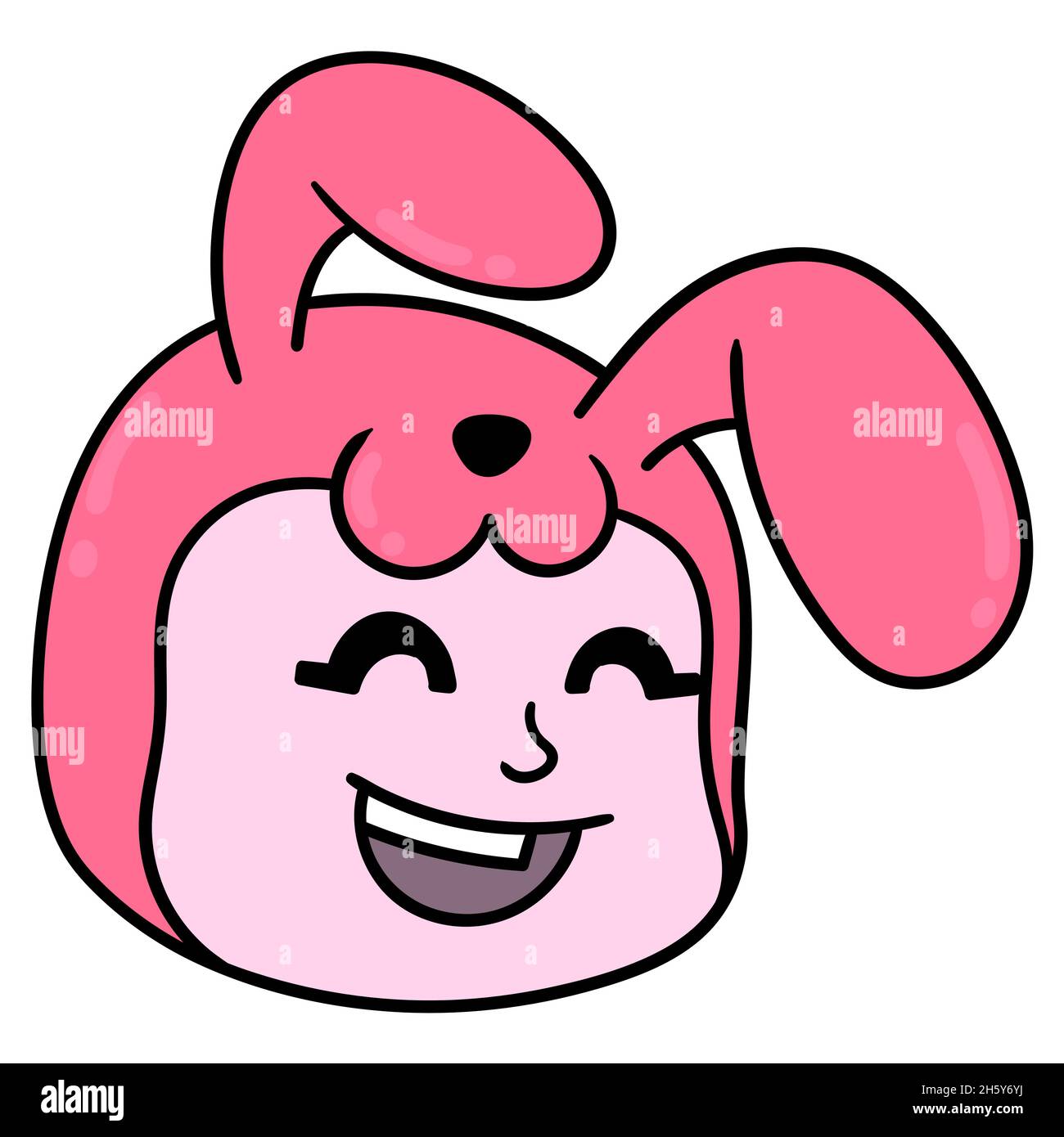 happy smiling rabbit head Stock Vector Image & Art - Alamy