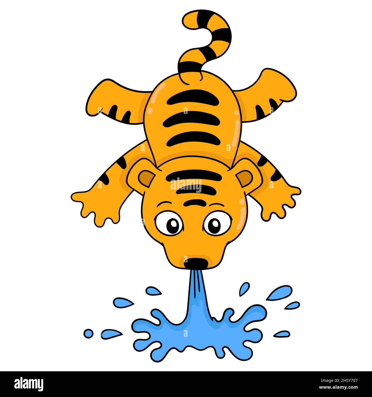The tiger is doing a circus show spouting water from his mouth Stock ...