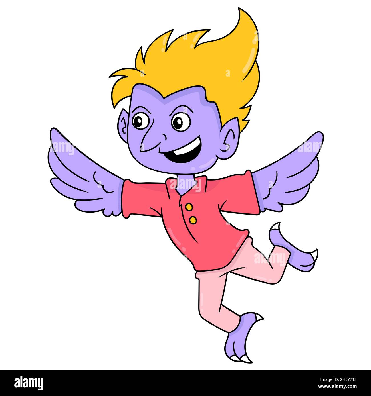 happy flying bird man creature Stock Vector Image & Art - Alamy