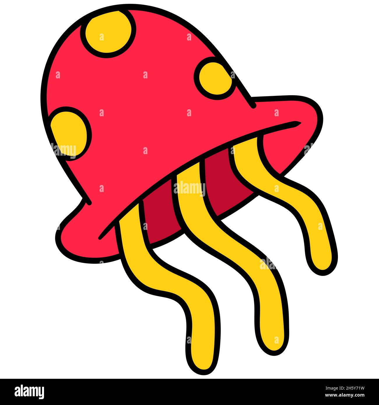 red jellyfish animal Stock Vector Image & Art - Alamy