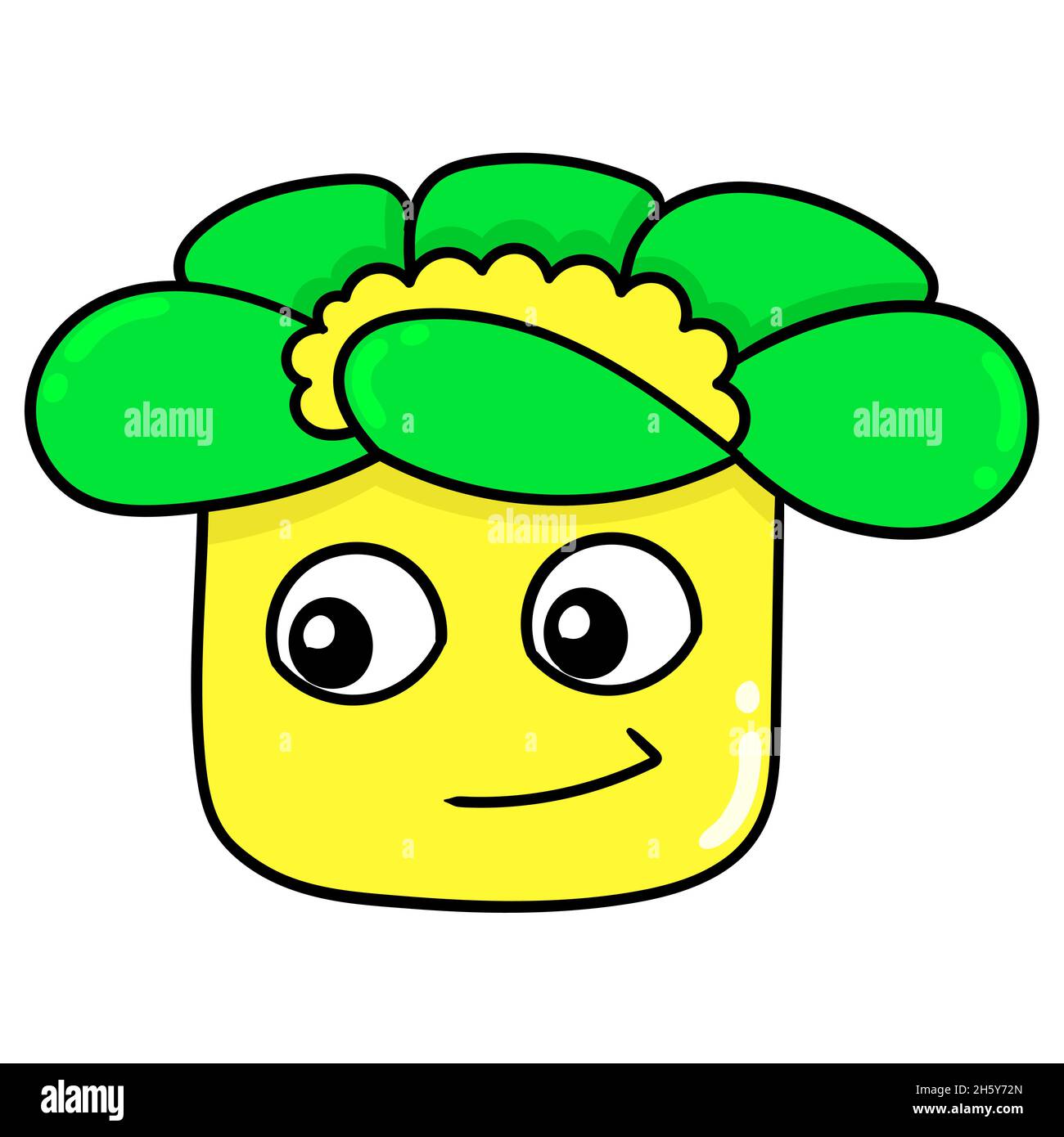 cute face plant head smiling happily Stock Vector Image & Art - Alamy