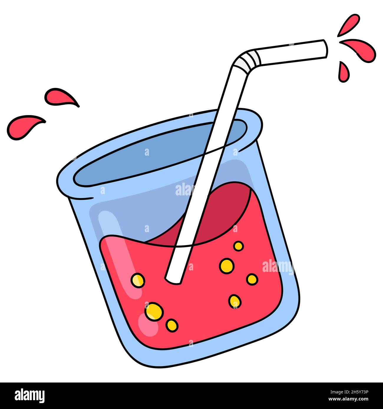 a glass of red syrup drink in summer Stock Vector Image & Art - Alamy