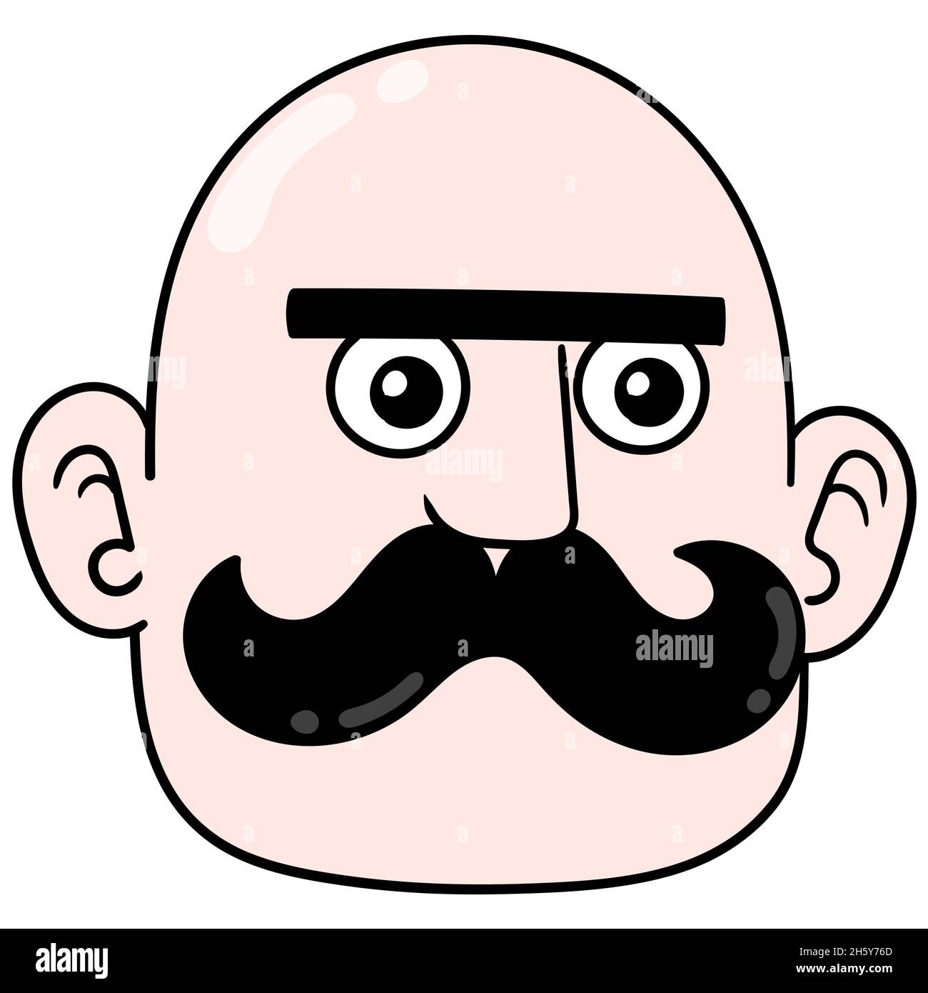bald man head with a thick thick mustache Stock Vector Image & Art - Alamy