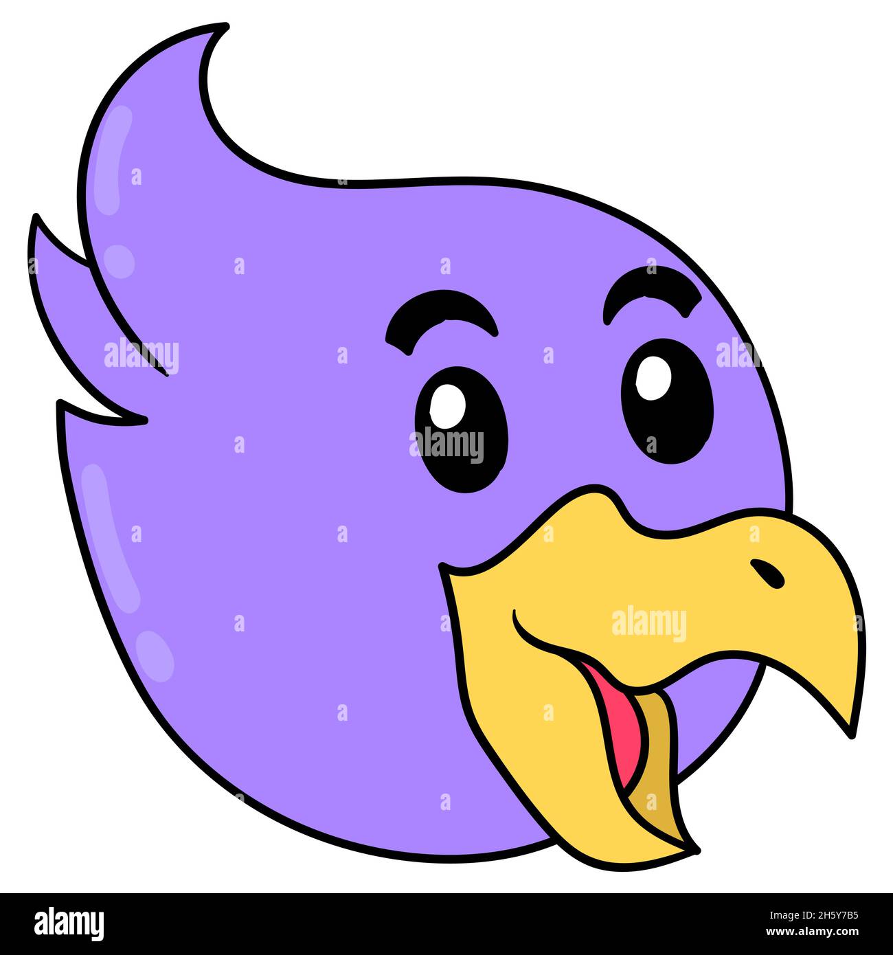 purple bird head happy face Stock Vector Image & Art - Alamy