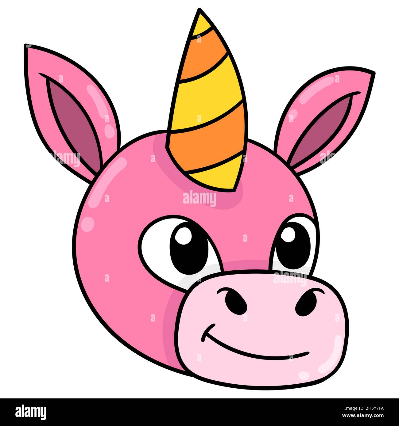 pink horned donkey head Stock Vector Image & Art - Alamy