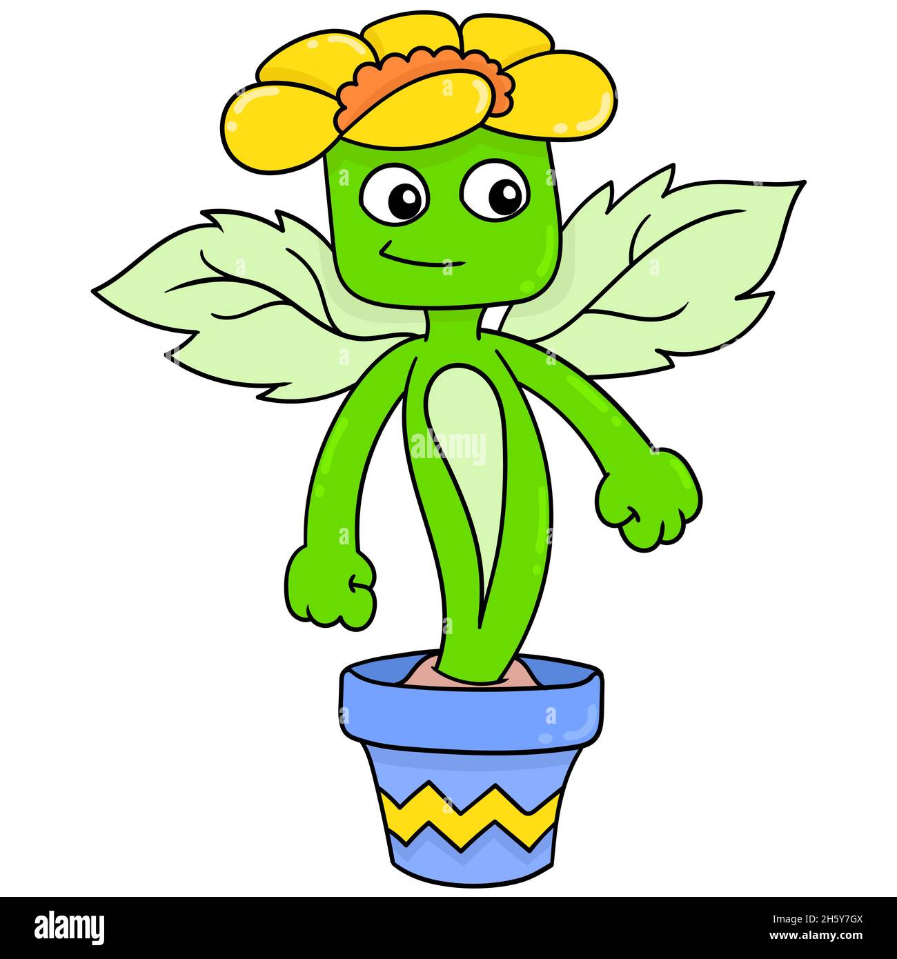 flower plant monster in pot Stock Vector Image & Art - Alamy
