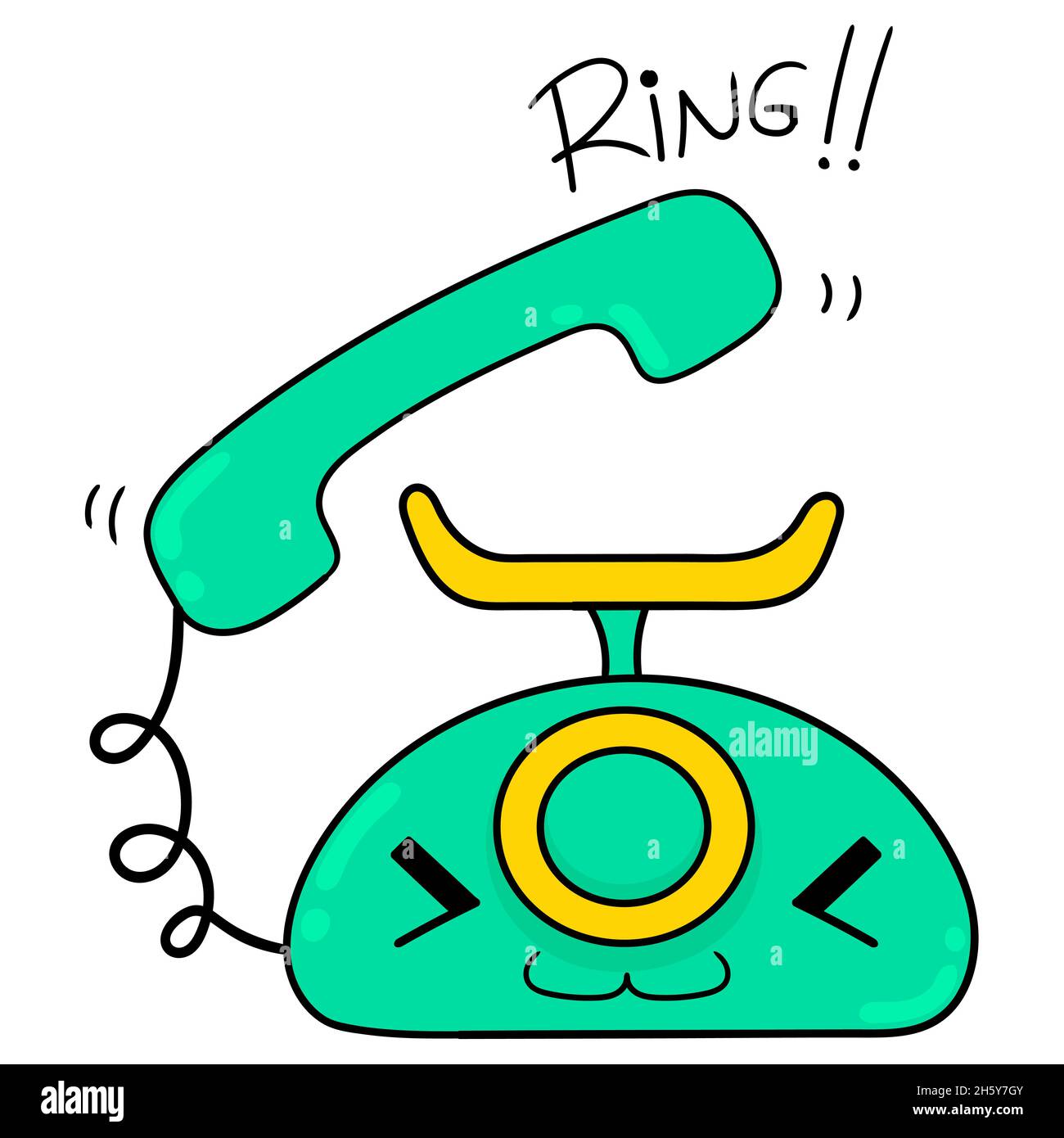 disturbed face phone rings loudly Stock Vector Image & Art - Alamy