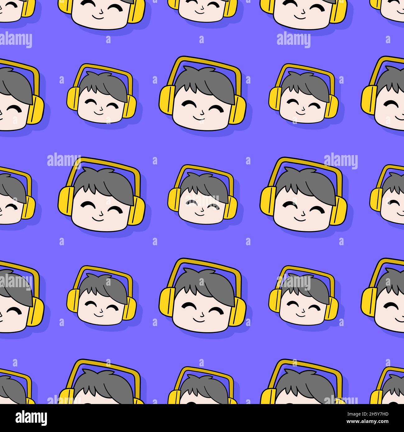 boy listening music seamless repeat pattern Stock Vector Image & Art ...
