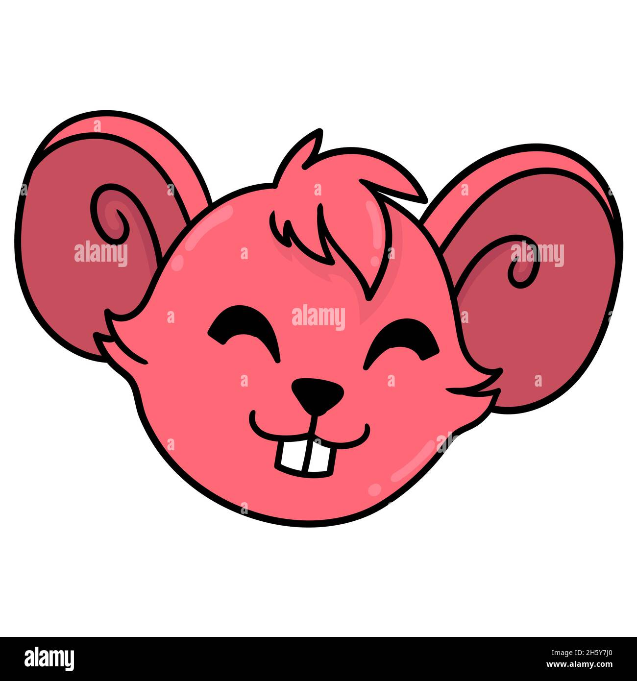 animal head red rat with a friendly smiling face Stock Vector Image ...