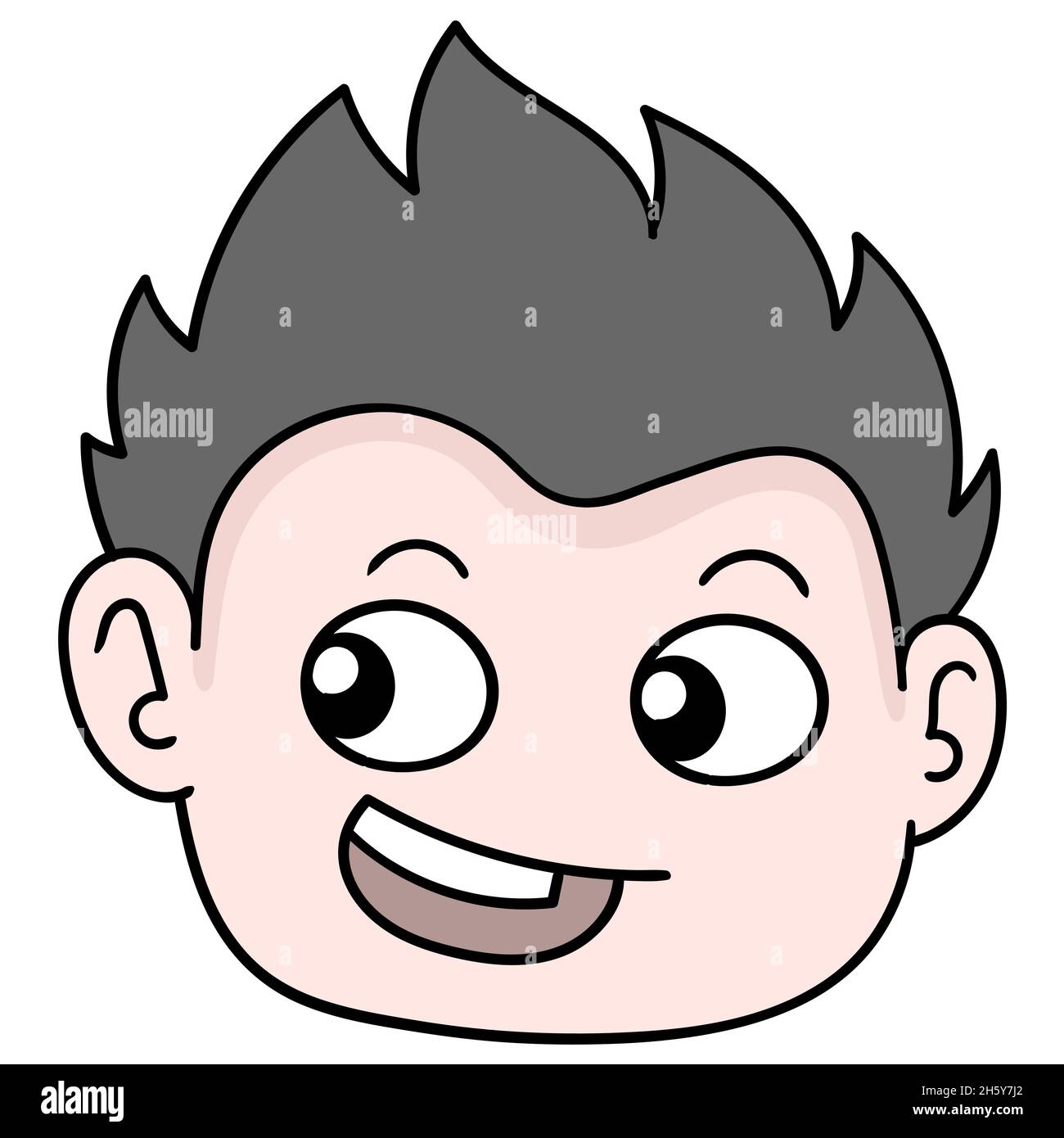 boy head smiling while glancing Stock Vector Image & Art - Alamy