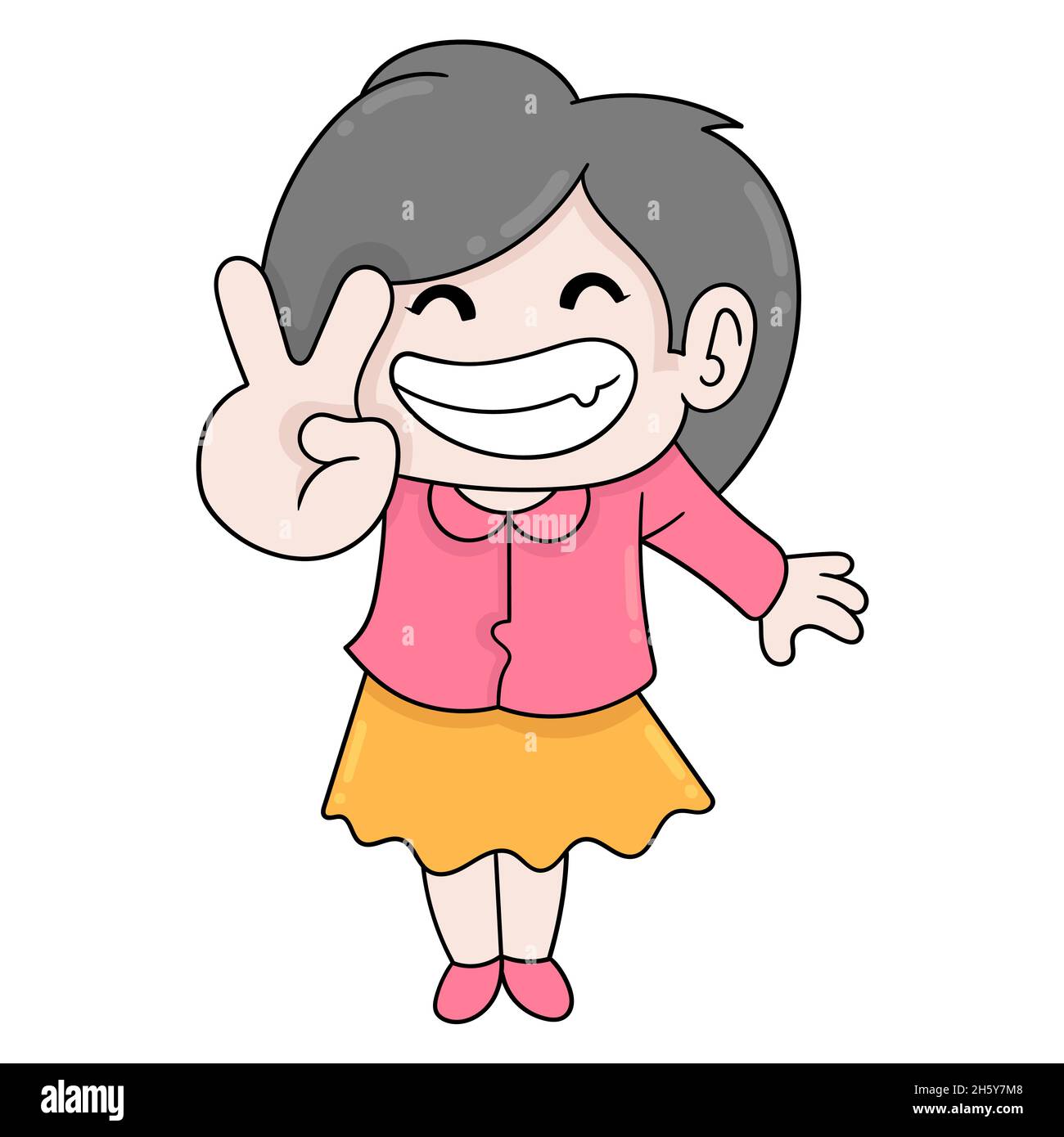 happy faced girl laughing Stock Vector Image & Art - Alamy