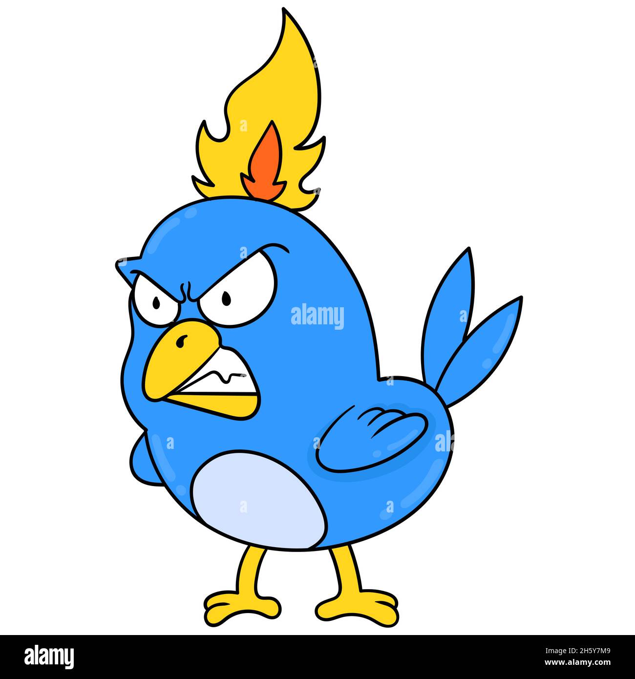 fiery red faced blue bird Stock Vector Image & Art - Alamy