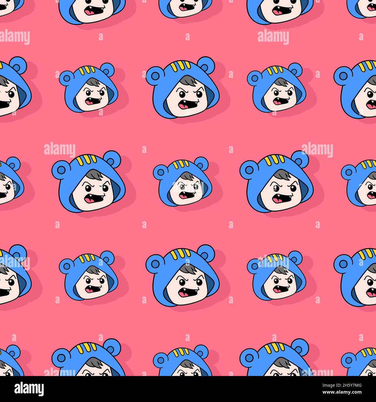 mad angry kid seamless repeat pattern Stock Vector Image & Art - Alamy