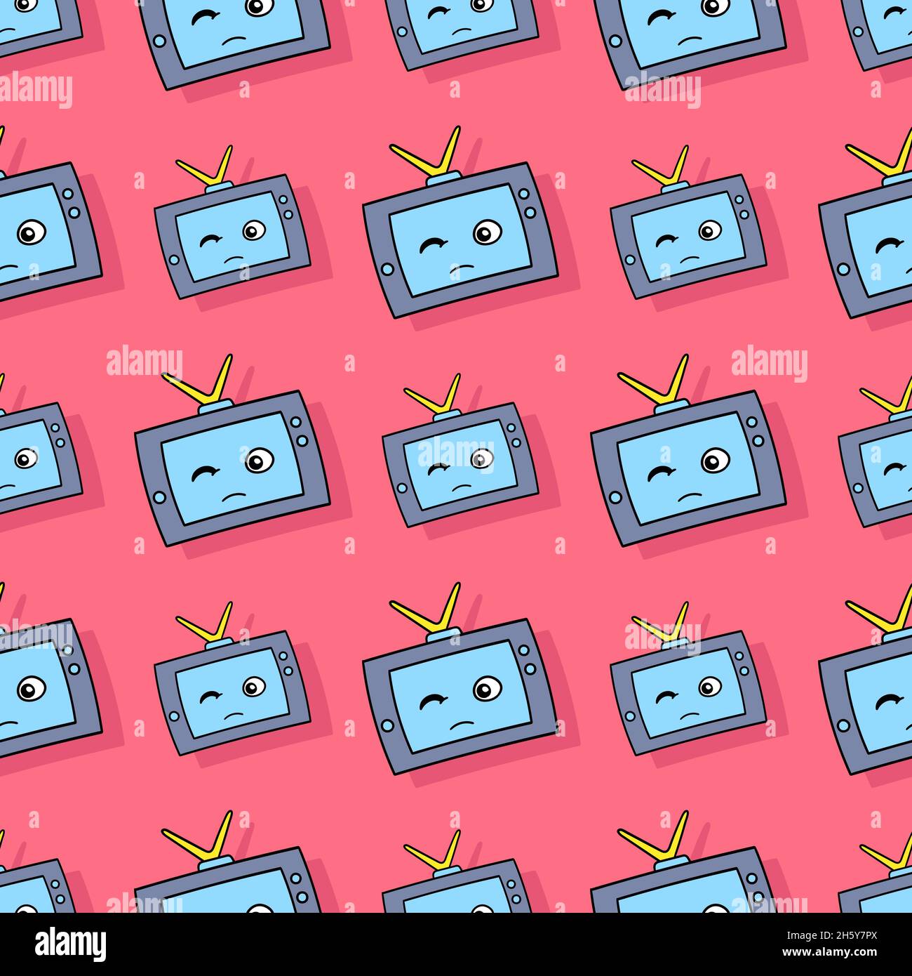 cute electronic television seamless repeat pattern Stock Vector Image ...