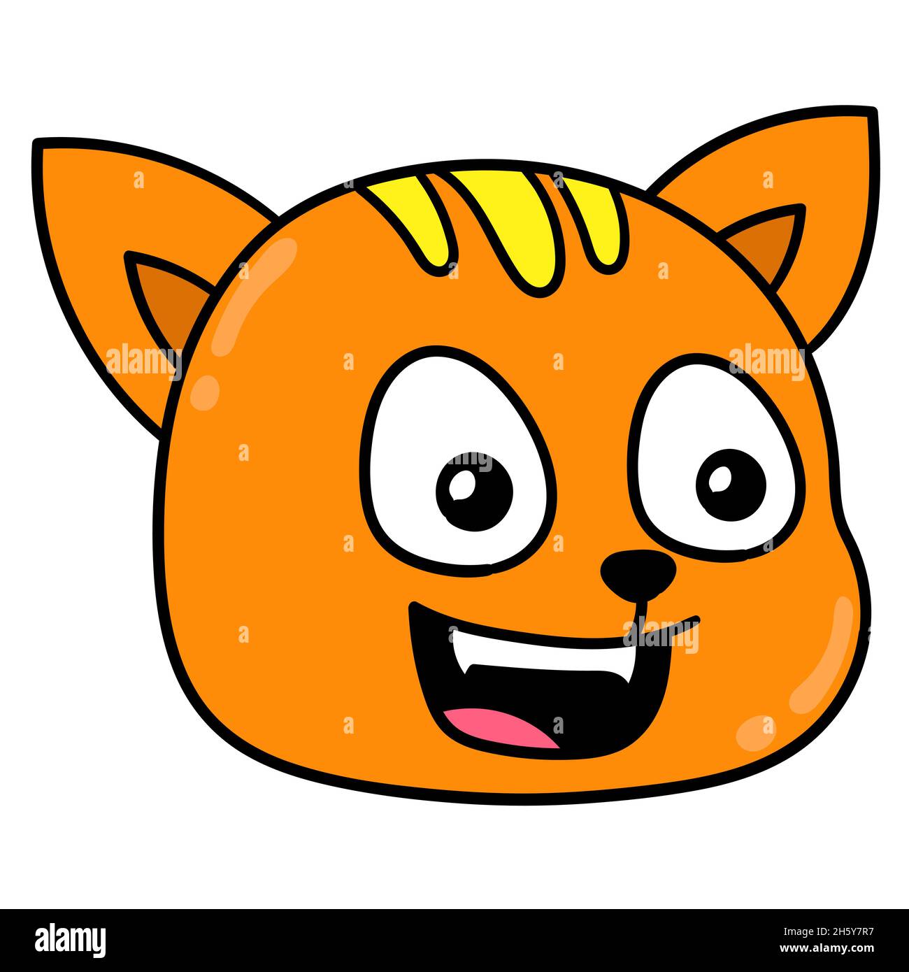 orange cat head smiling happily Stock Vector Image & Art - Alamy