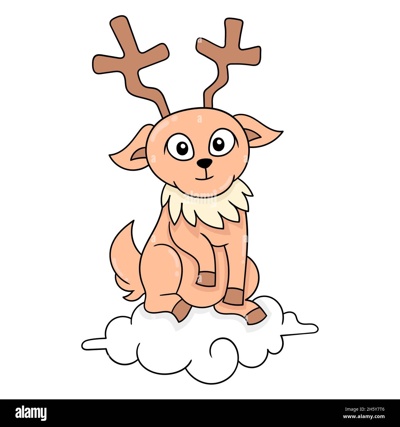 a deer sitting on a white cloud in the sky Stock Vector Image & Art - Alamy