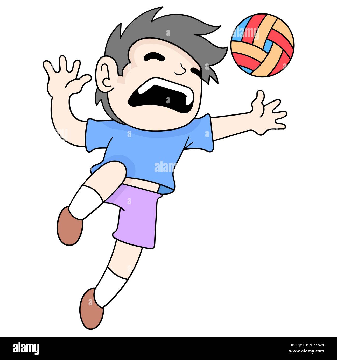 volleyball athlete doing a high jump smash Stock Vector Image & Art - Alamy