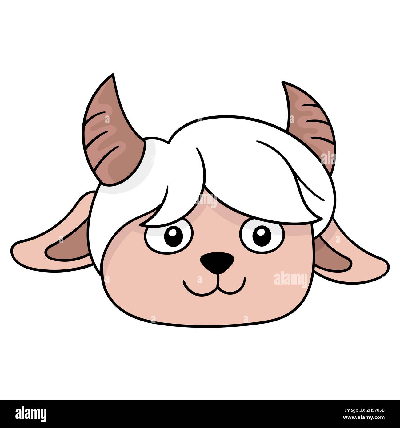 happy smiling face goat head Stock Vector Image & Art - Alamy