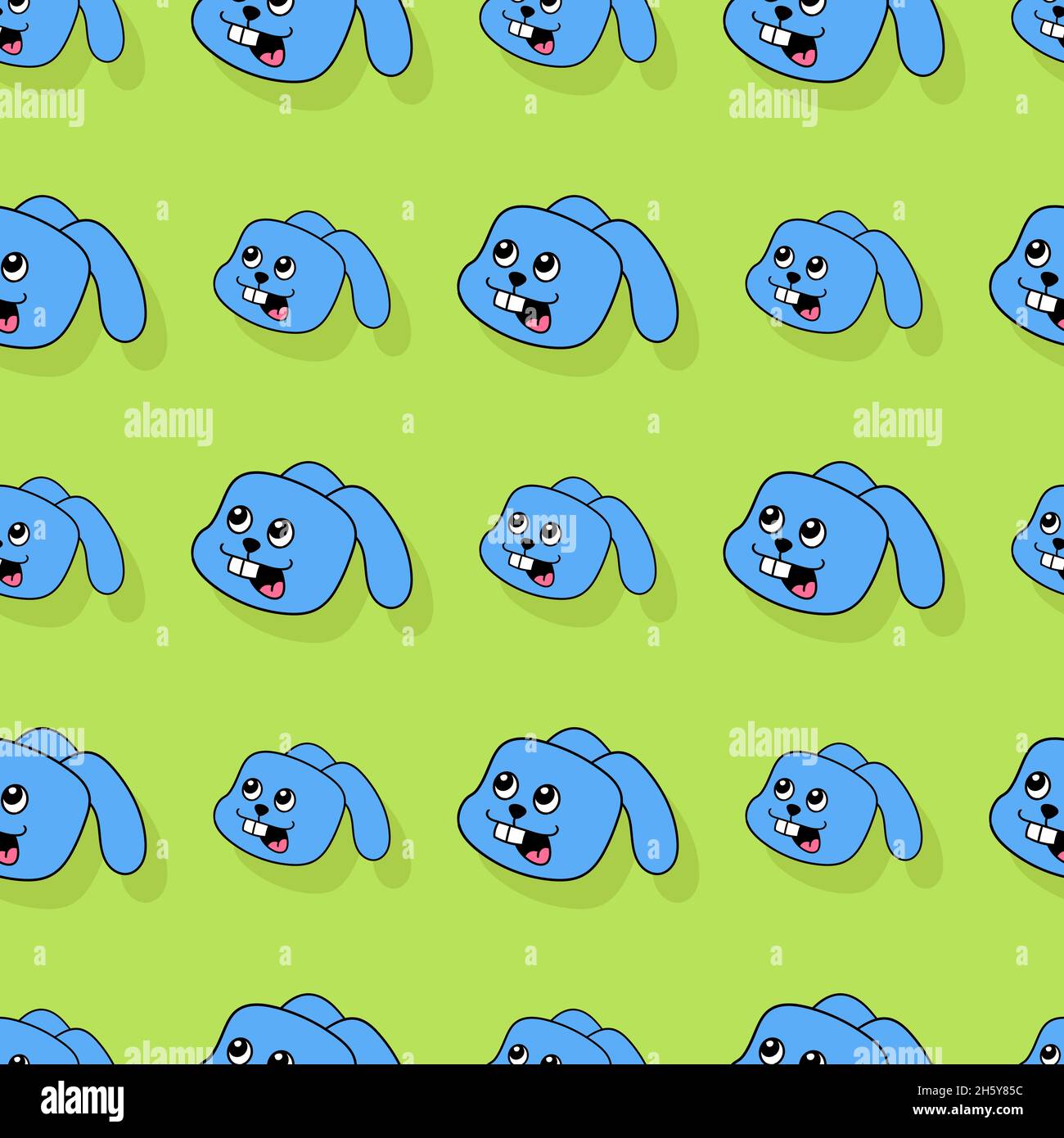 blue rabbit seamless repeat pattern Stock Vector Image & Art - Alamy