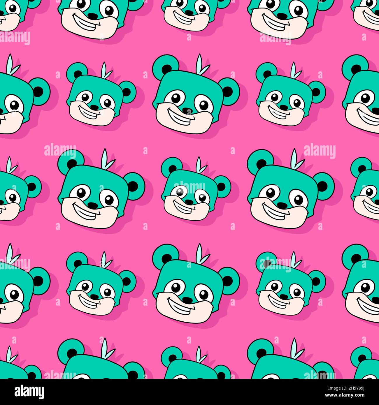 smile cartoon character seamless repeat pattern Stock Vector Image ...