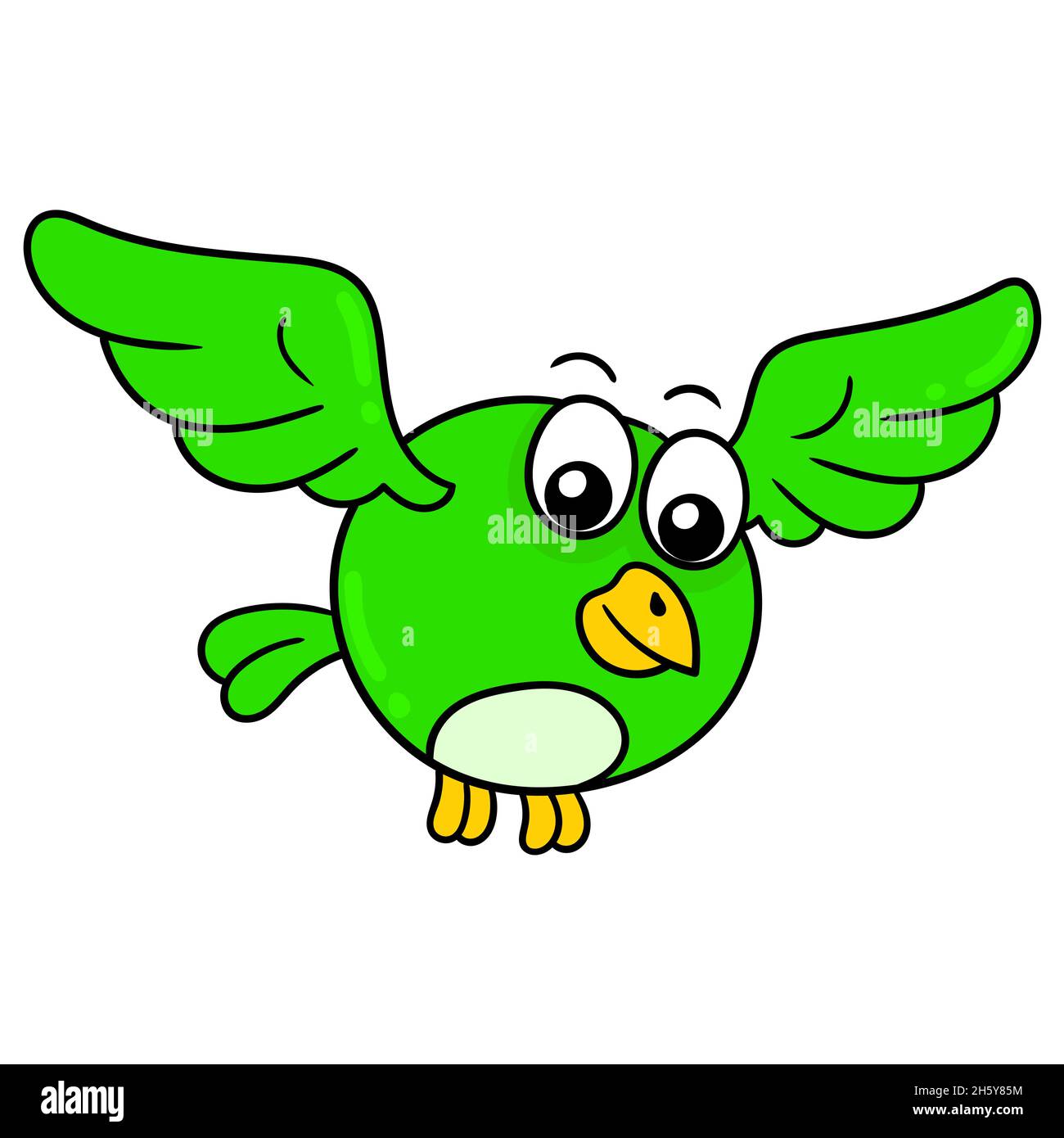 Green bird cartoon hi-res stock photography and images - Alamy