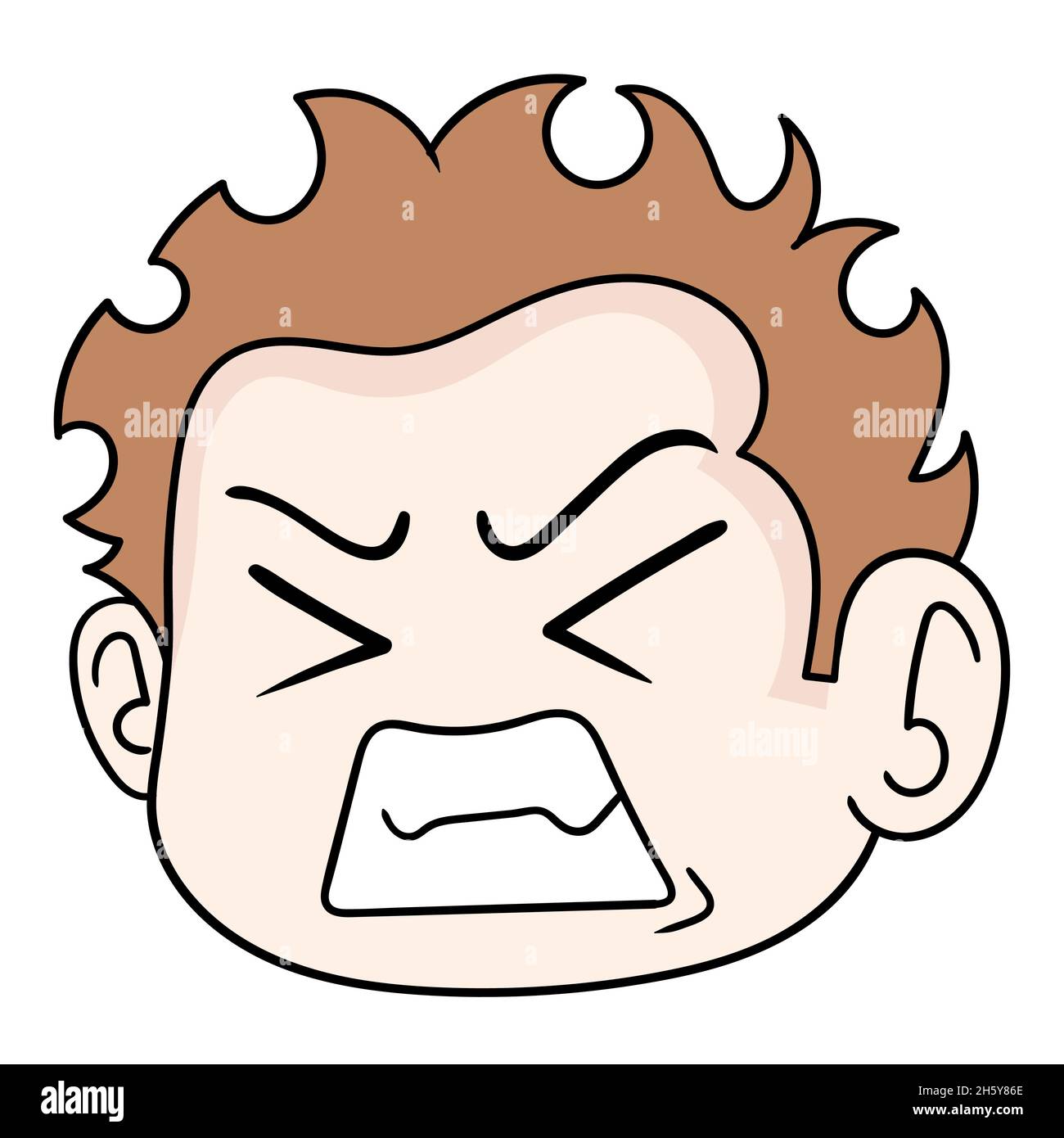 Boy head expression is straining holding Stock Vector Image & Art - Alamy