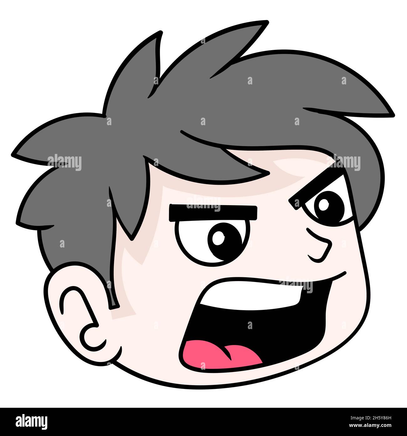 Cartoon of screaming boy Stock Vector Images - Alamy