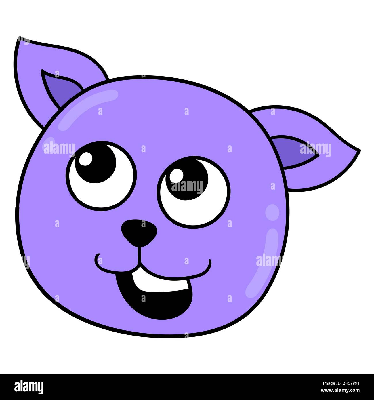 purple cat with friendly smiling face Stock Vector Image & Art - Alamy