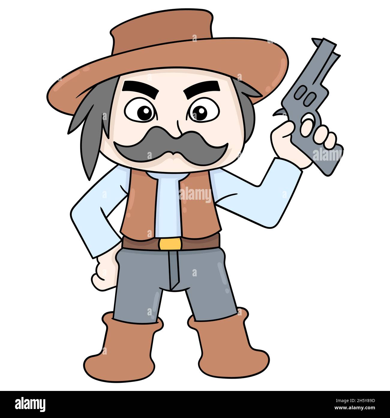 Cartoon Gangsters With Guns