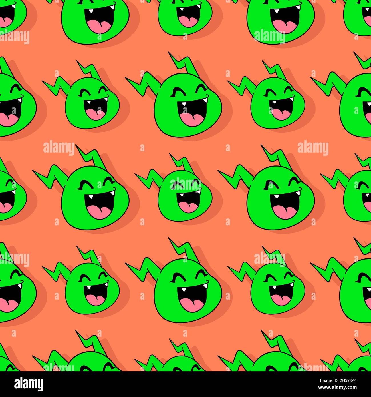 smile monster seamless repeat pattern Stock Vector Image & Art - Alamy