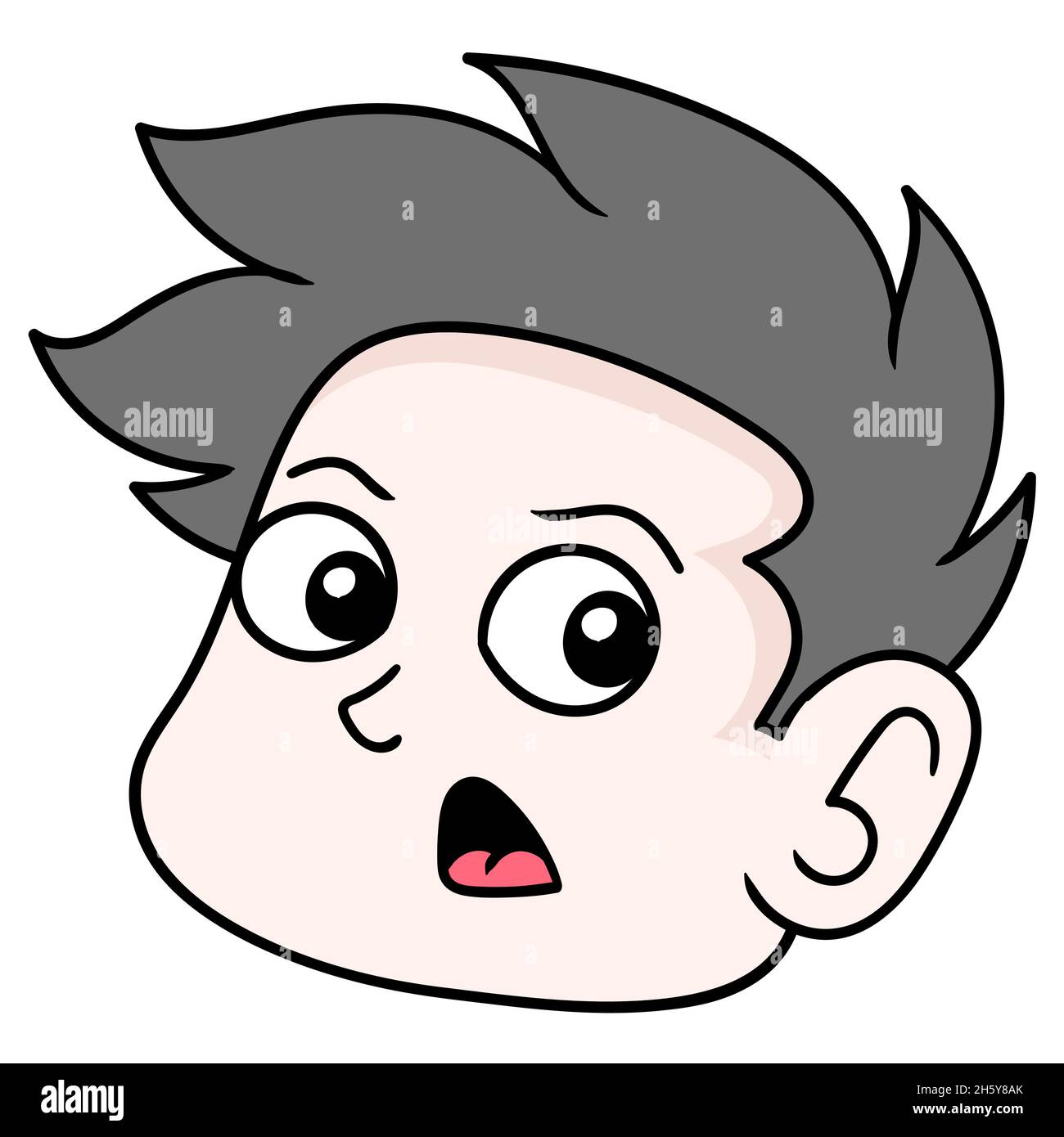the boy head looks surprised gawking Stock Vector Image & Art - Alamy
