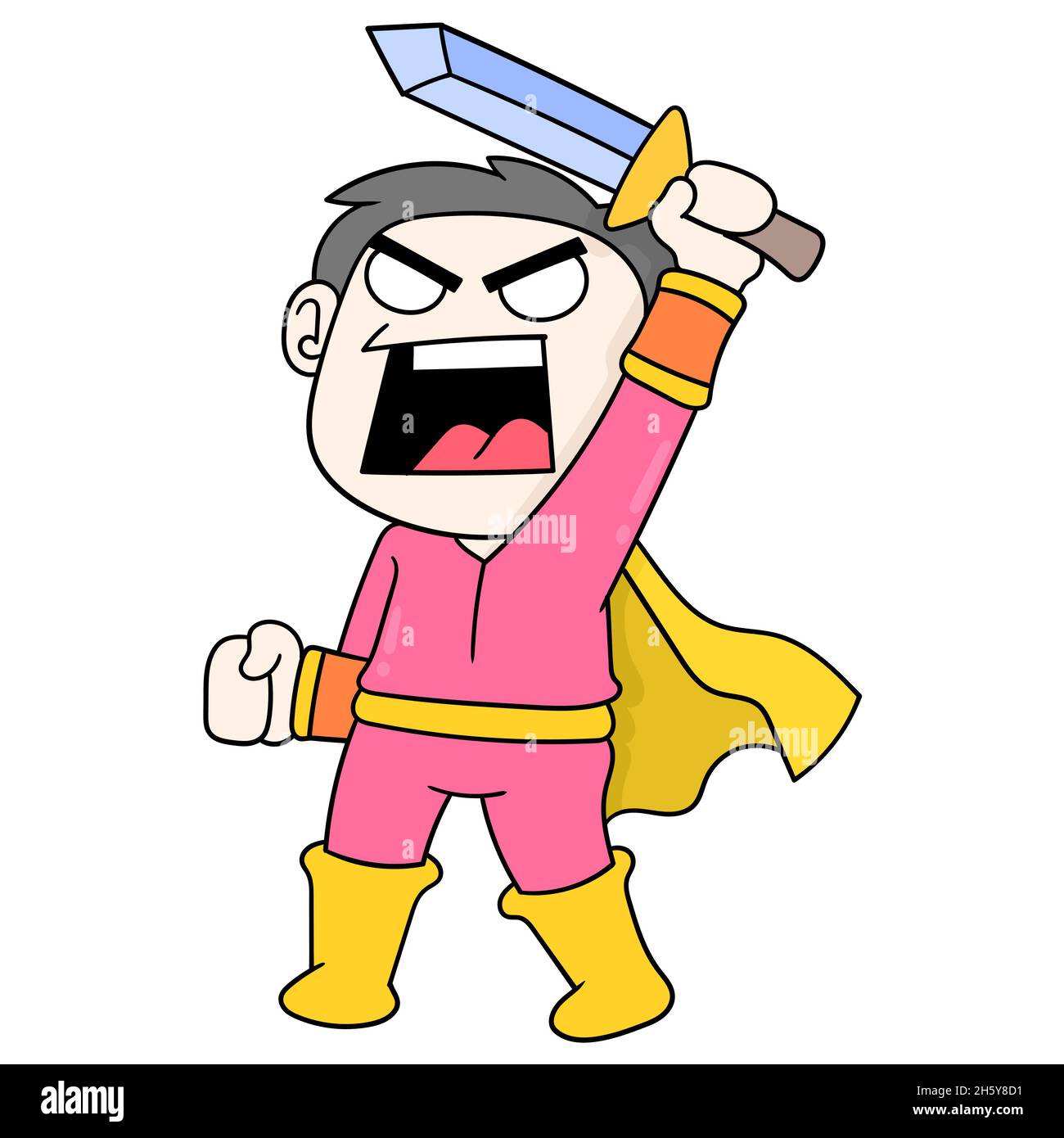 super hero boy furiously carrying Stock Vector Image & Art - Alamy