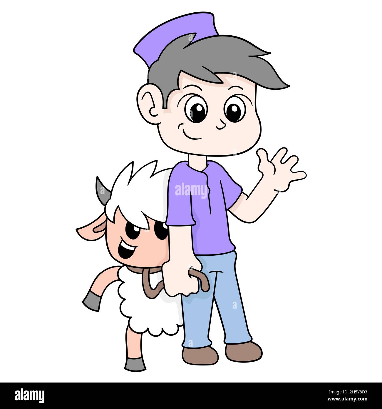 Boy with sheep Cut Out Stock Images & Pictures - Alamy