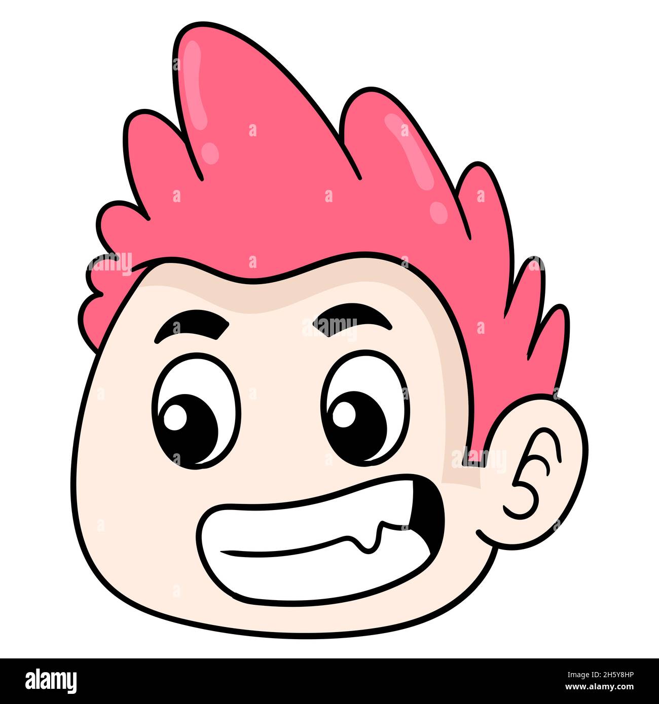 pink haired male head laughing happily Stock Vector Image & Art - Alamy