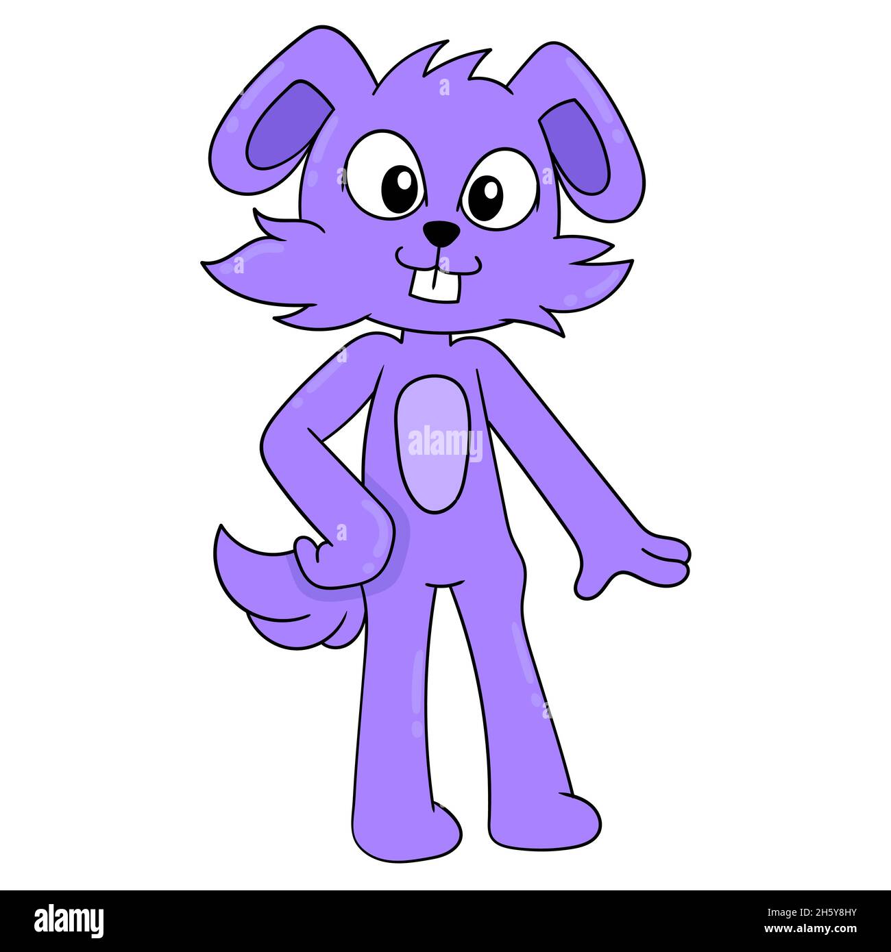 purple bunny standing cute face Stock Vector Image & Art - Alamy