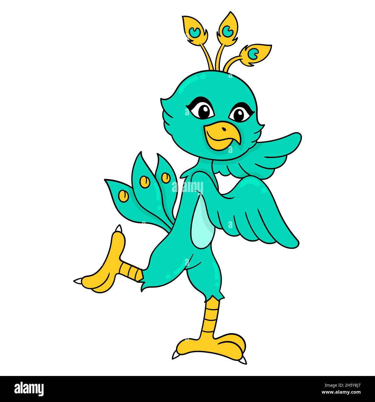 beautiful female bird is dancing happily Stock Vector Image & Art - Alamy