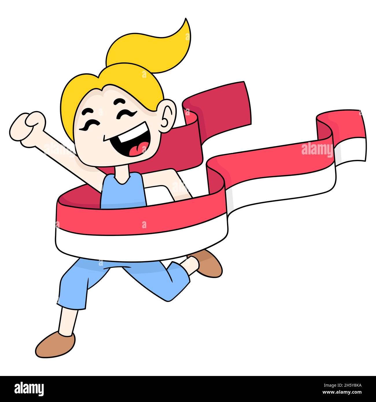 a woman running champion carrying Stock Vector Image & Art - Alamy